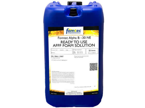 Alpha B -30 NE foam premix | Fomtec firefighting foam